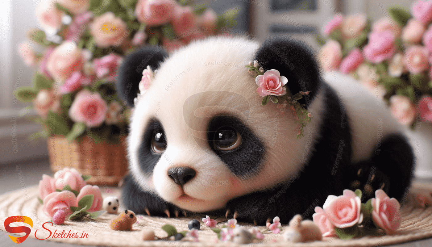 Cute Baby Panda Sketches
